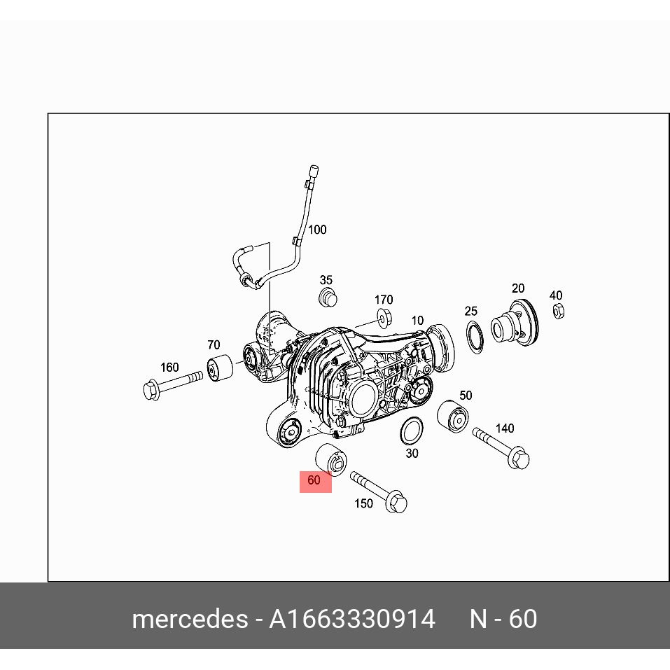 Сайлентблок моста 1663330914 MERCEDES A1663330914 купить на OZON по ...