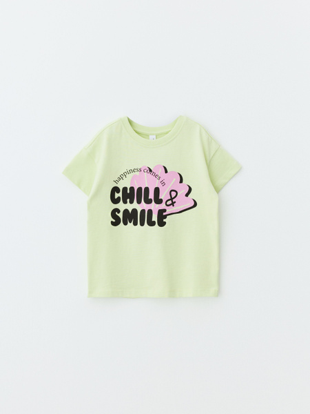 Футболка Девочки SELA зеленый, размер 116 оверсайз Повседневный Узбекистан купить c доставкой на ...