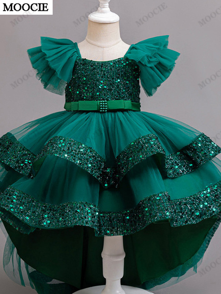 Платье Девочки MOOCIE зеленый Политекс, размер 140 купить c доставкой на OZON по низкой цене ...