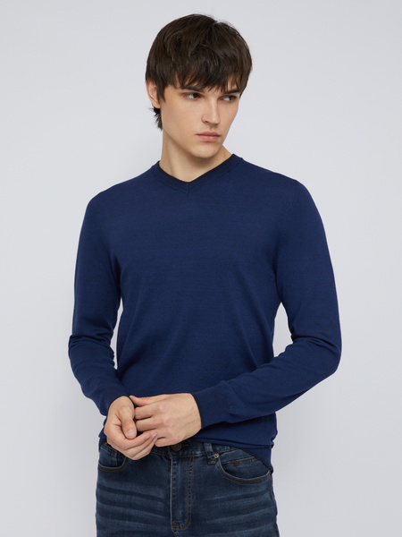 Джемпер Мужской Zolla темно-синий Полиэстер, Полиамид, размер 52 Длинный Китай купить c ...