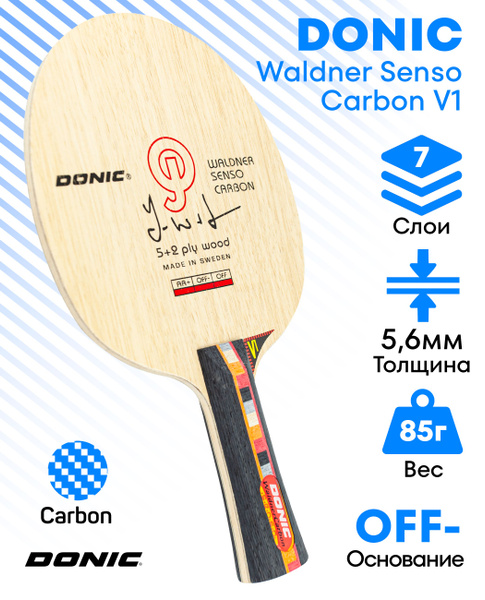 Основание для ракетки настольного тенниса DONIC Waldner Senso Carbon V1, ручка AN купить на OZON ...