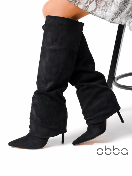 Сапоги Женский Obba ботфорты, размер 40 черный Демисезон F Шпилька Италия купить c доставкой на ...