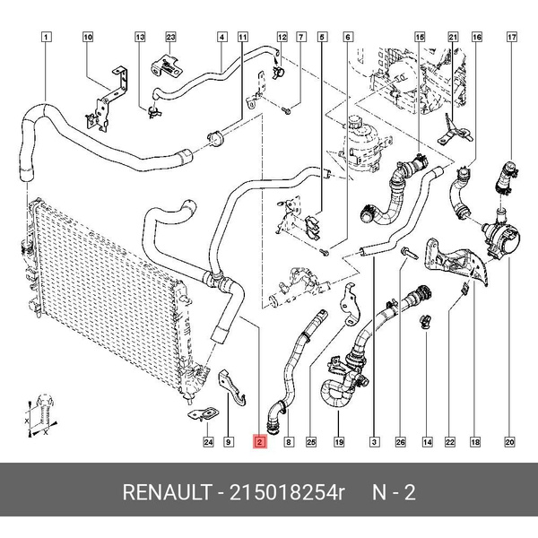 Патрубок системы охлаждения renault RENAULT 215018254R купить на OZON ...