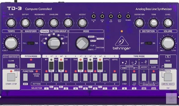 BEHRINGER TD-3-GP Аналоговый басовый синтезатор с 16-ступенчатым ...