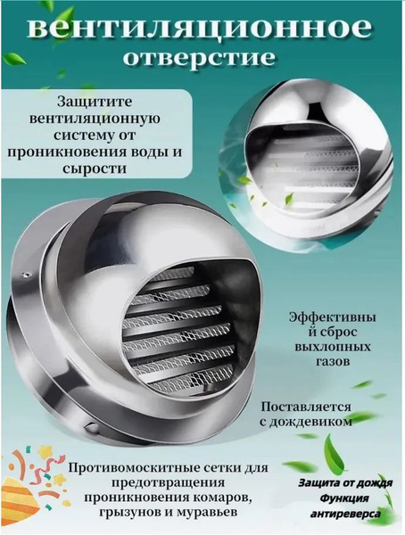 вентиляционный колпак с сеткой и фланцем купить на OZON по низкой цене ...
