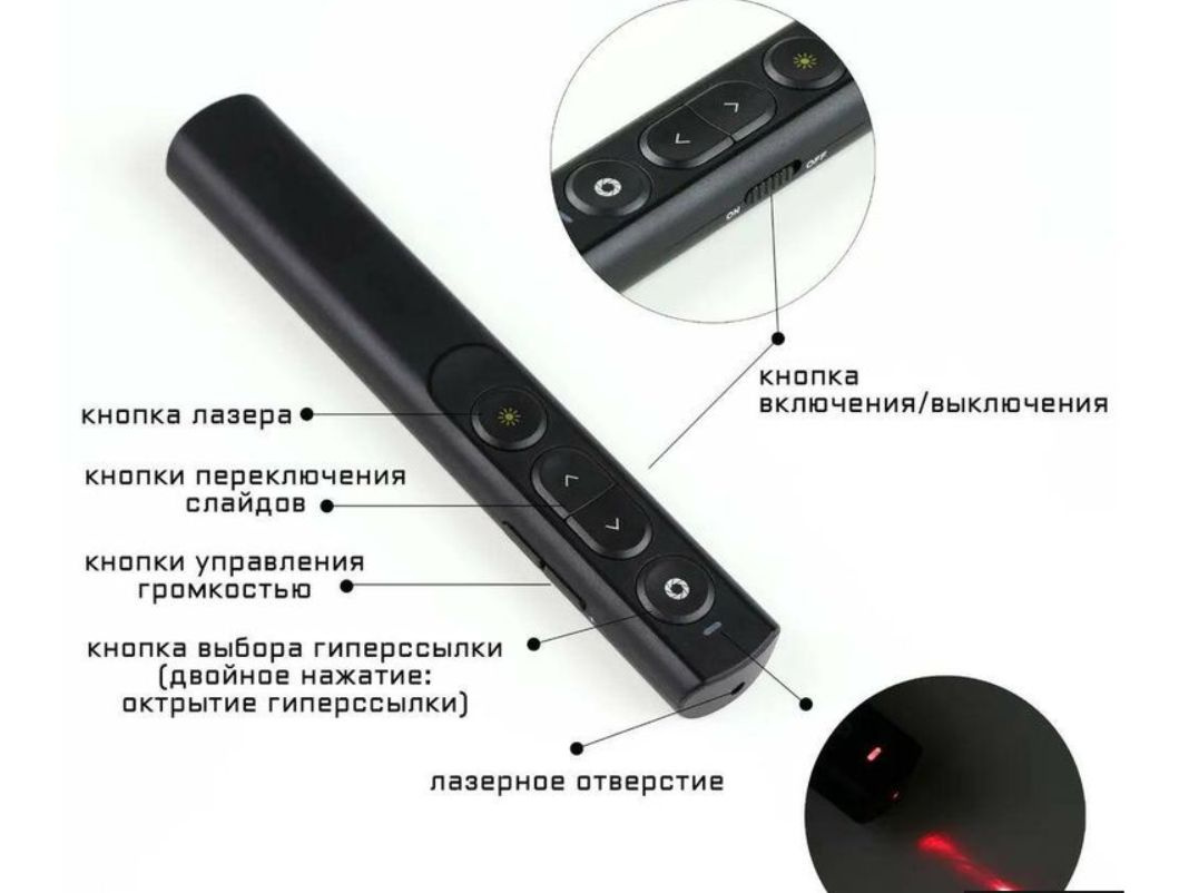 Презентатор, кликер универсальный пульт лазер для презентаций Hoco ...