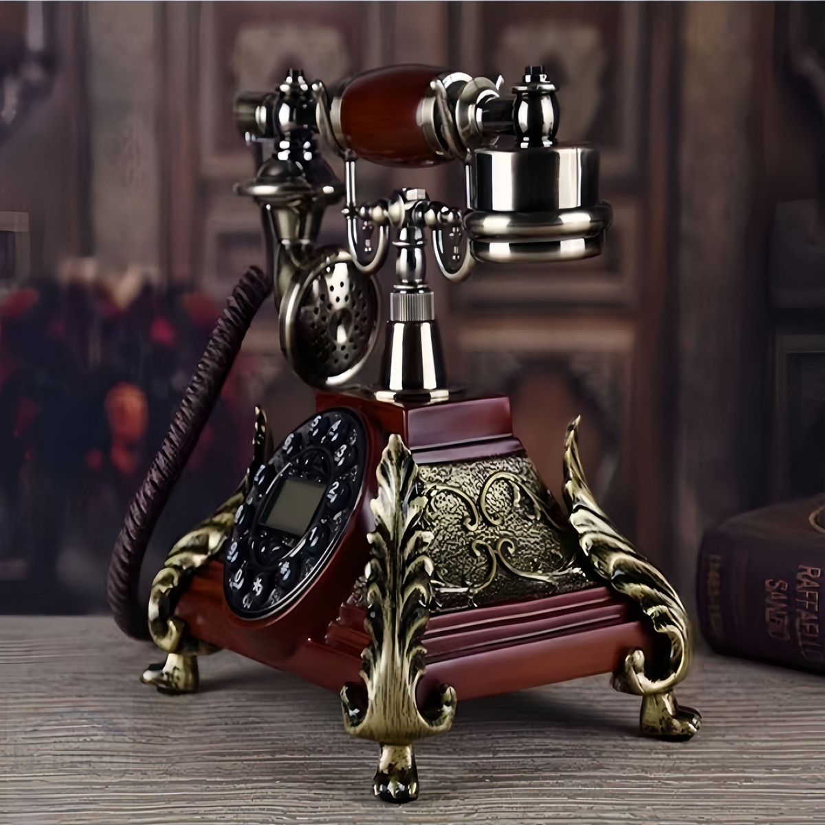 Старинный проводной телефон, Ручной ретро-телефон ручная работа ...