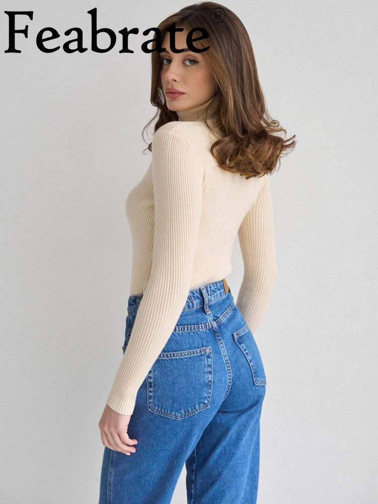 Свитер Женский Feabrate серовато-розовый Полиэстер, размер 44, 46 Без застежки облегающий ...