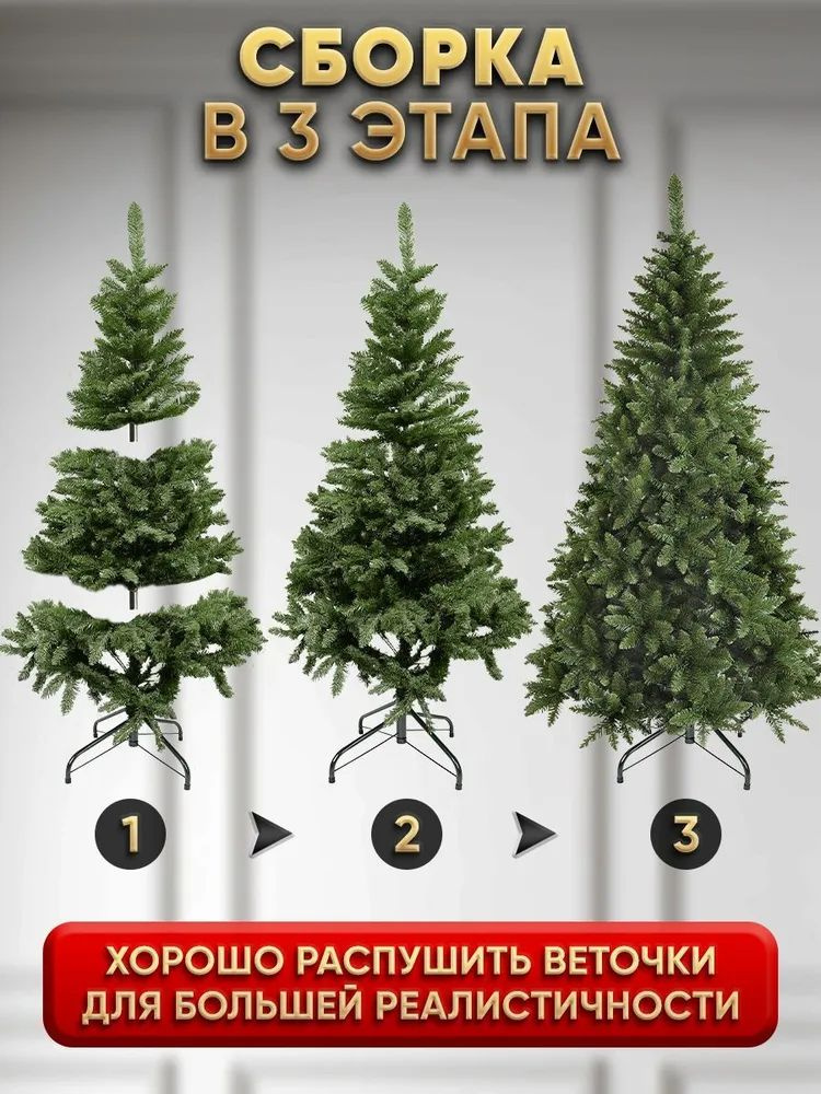 Елка искусственная новогодняя Премиум 180 см, 850 веток, Magic Craft ...