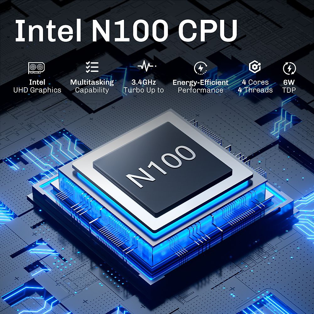 FIREBAT Мини-ПК (Intel Processor N100, RAM 8 ГБ, SSD 256 ГБ, Intel UHD ...