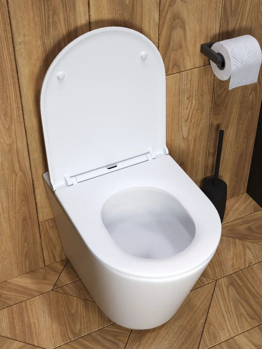 Комплект инсталляция с унитазом и кнопкой 3 в 1. Watersense инсталляция + безободковый подвесной ...