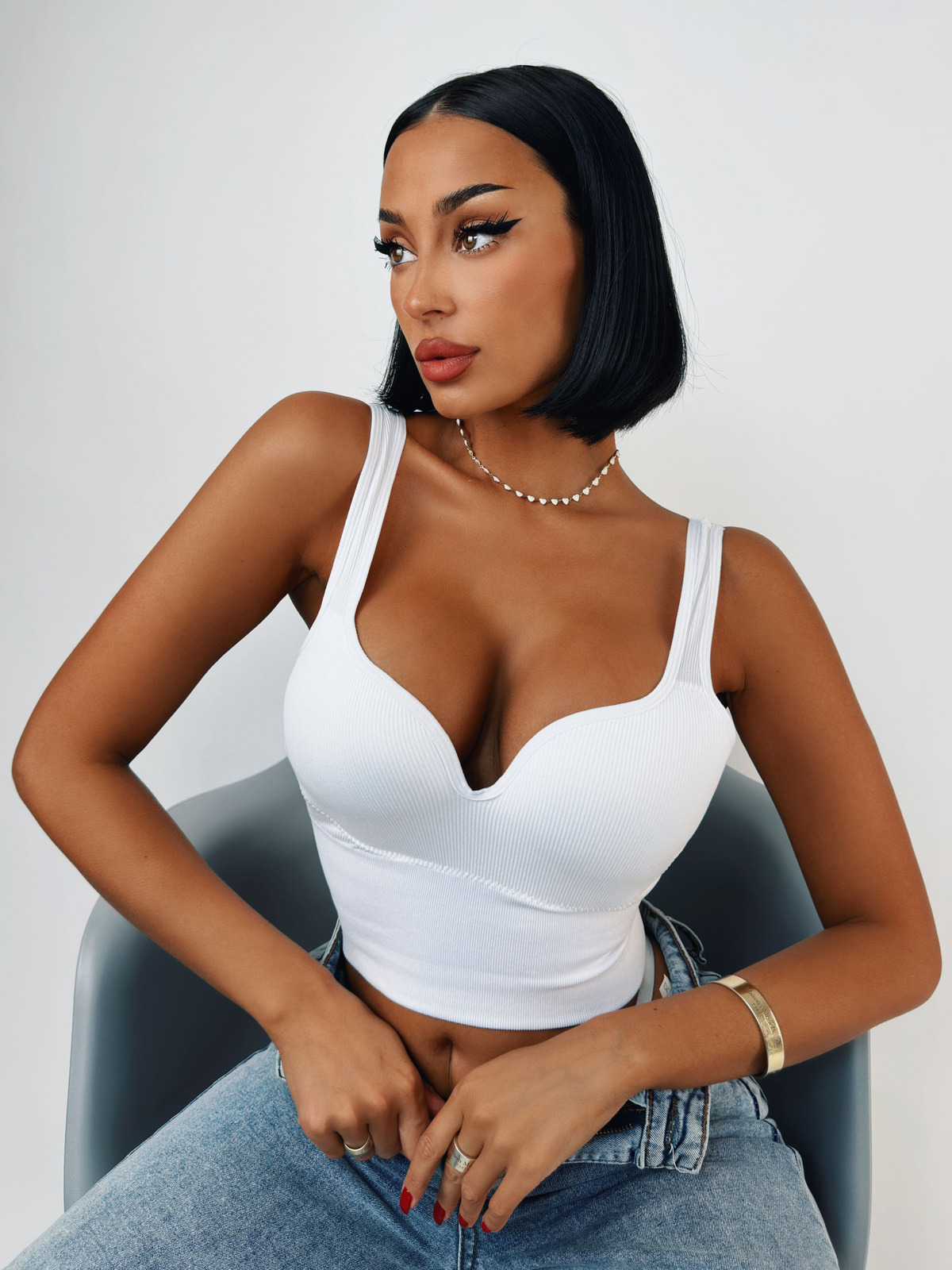 Бюстгальтер Женский Amearmon бесшовный, без косточек, размер 50 белый Нейлон, Эластан Вечерний ...