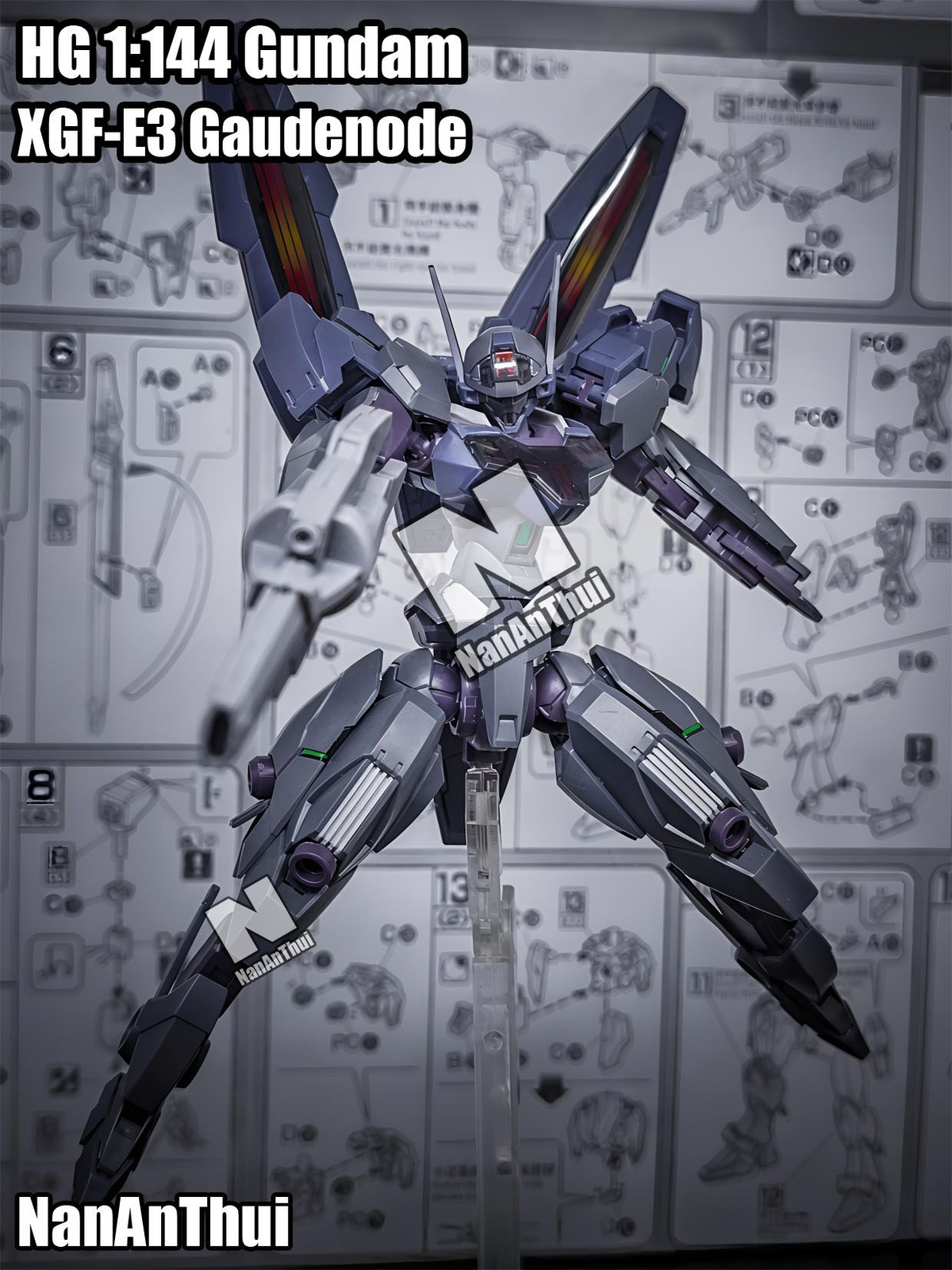 Сборная Игрушечная фигурка модель HG 1:144 Gundam XGF-E3 Gaudenode,Высококачественная модель ...