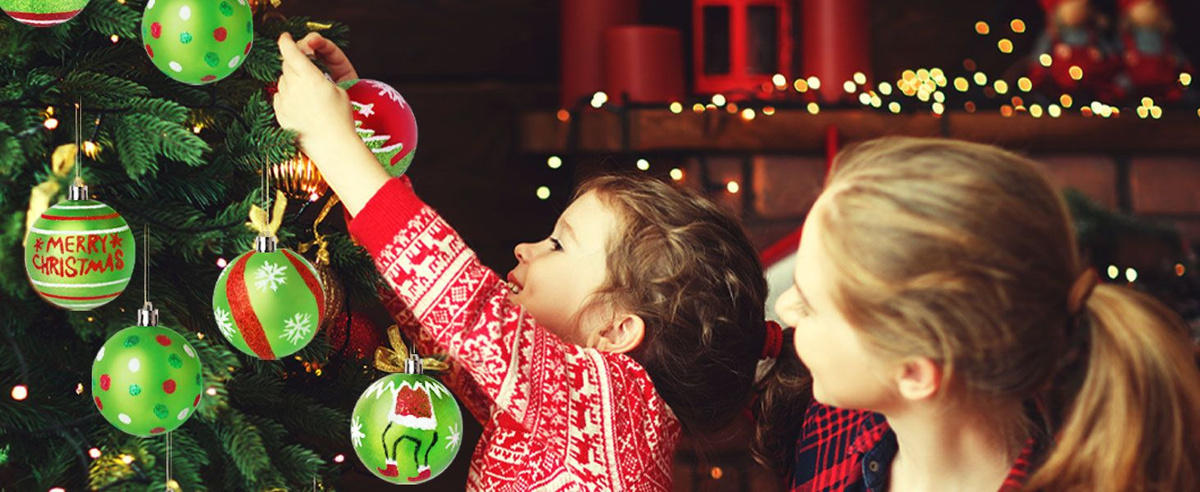 12шт 6-сантиметровых елочных шаров, красные и зеленые блестящие ...