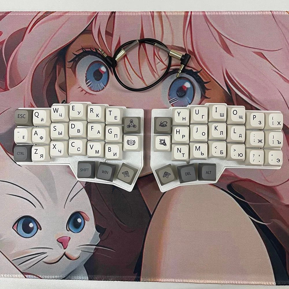 Клавиатура проводная , (Linear Red), Английская раскладка, черный ...