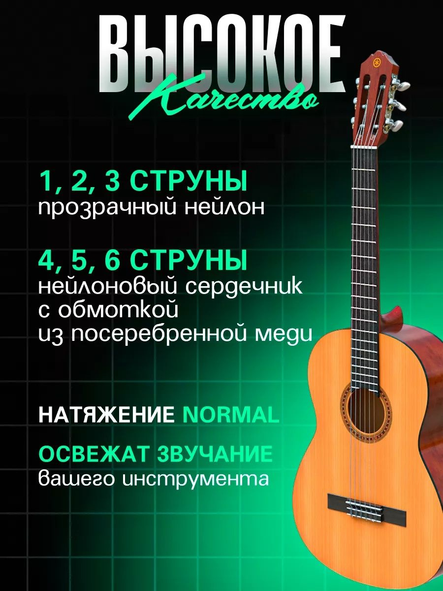 Струны для классической гитары нейлоновые посеребренные IRIN С100 ...