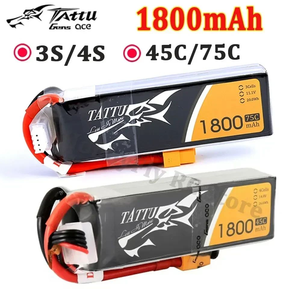 Tattu 3S/4S Lipo Battery 1800mAh 75C 11.1V/14.8V XT60 Plug Аксессуары ...