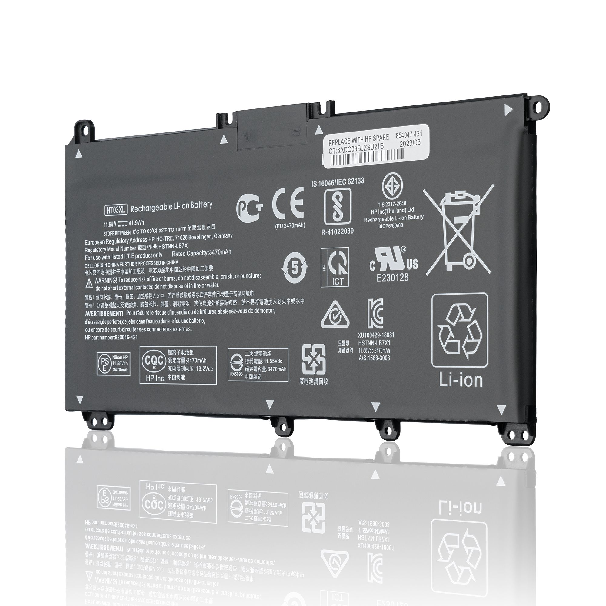 Аккумулятор HT03XL для HP ProBook 250 G7, 255 G7, L11119-855, Pavilion ...