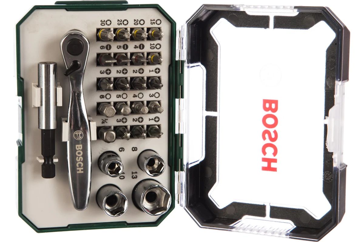 Набор бит с ключом-трещоткой Bosch X-Line Classic 26 предметов ...