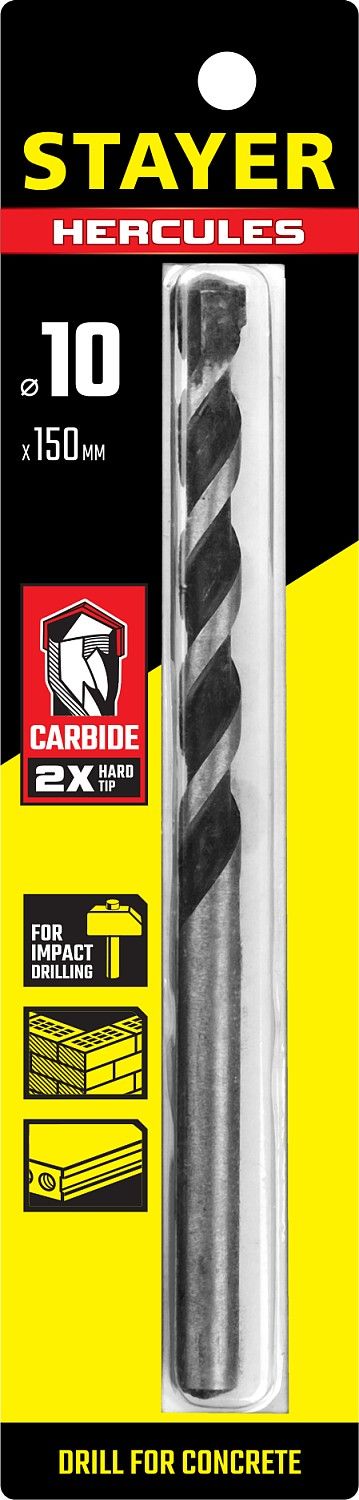 STAYER Hercules, 10 x 150 мм, cверло по бетону, Professional (2915-150 ...