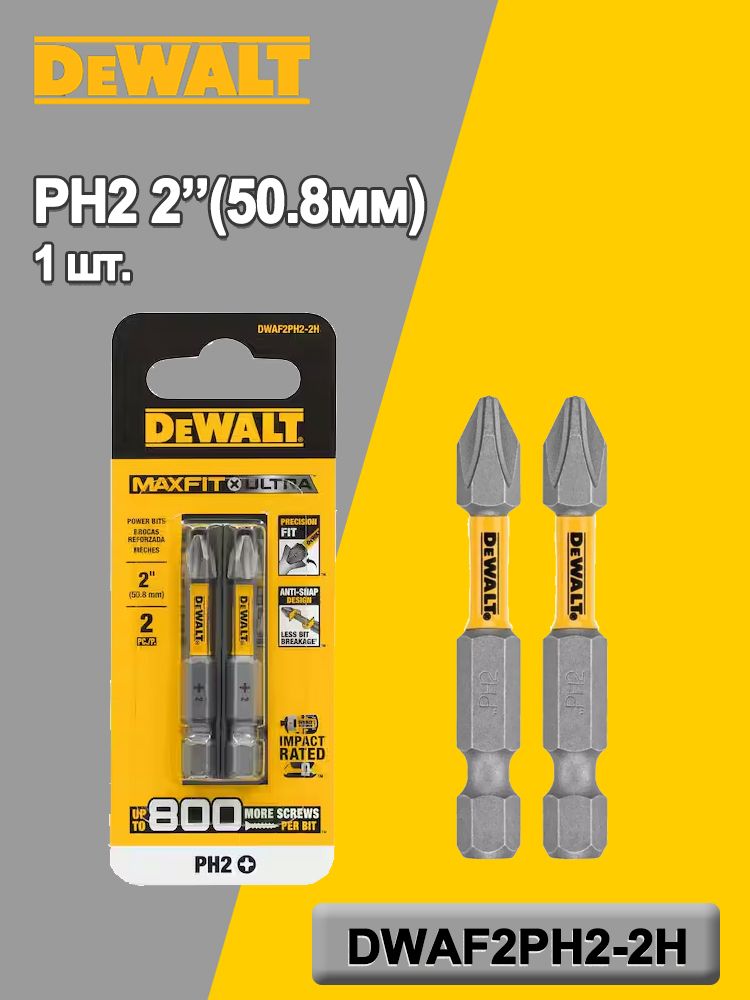 DEWALT ударная бита,2'' 50.8мм,Высокая твердость и износостойкость ...