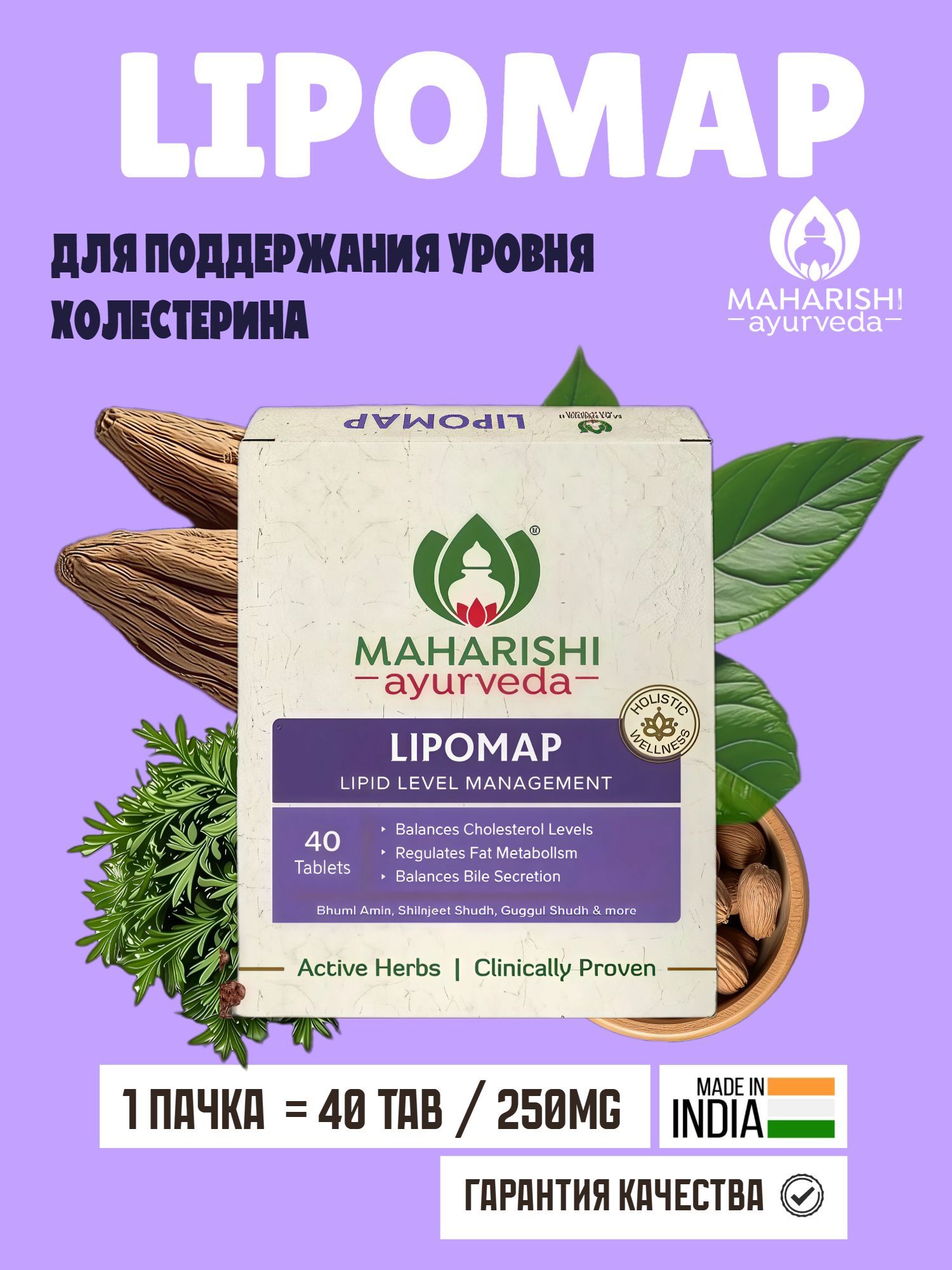 Липомап Махариши (Lipomap Maharishi) - для уровня холестерина, 40 ...