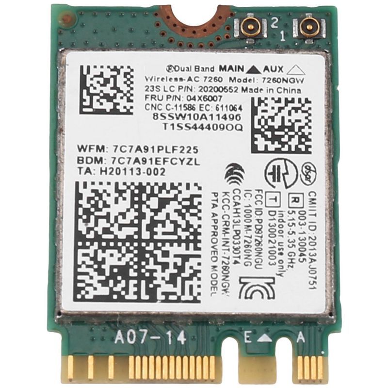 (B T Y Z) 7260NGW 7260AC WiFi карта 2.4G/5G BT4.0 04X6007 совместим с ...