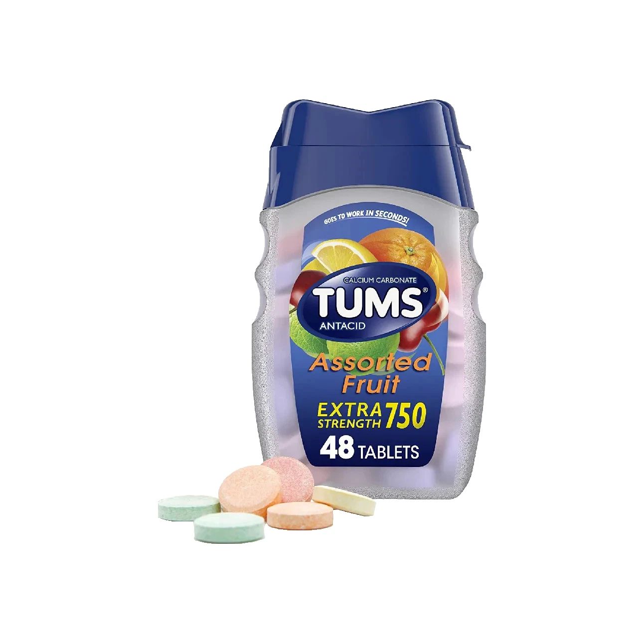 Tums Antacid Chewable Tablets Extra Strength For Heartburn Relief 48 ...