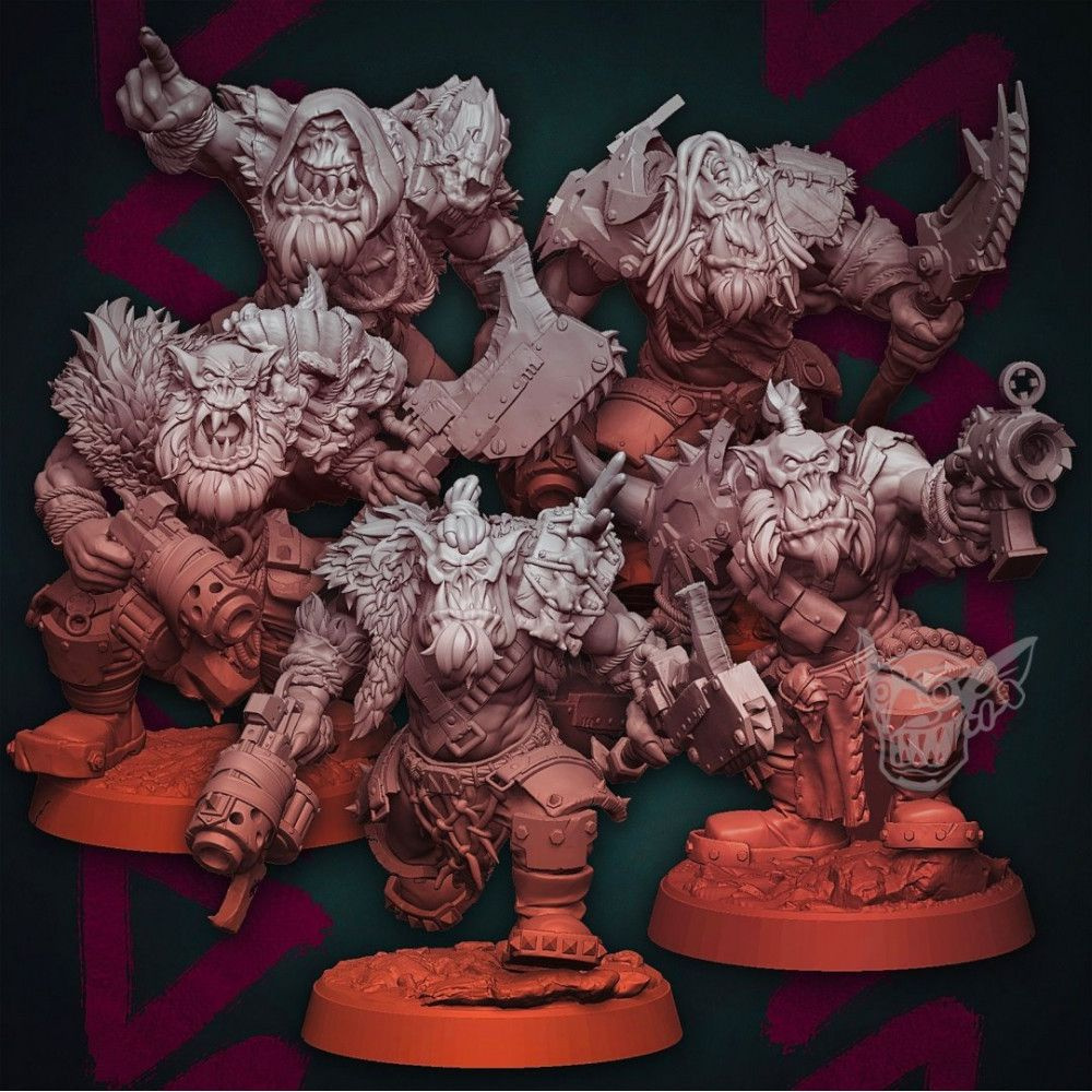 Миниатюра Warhammer 40000. Orks. Зверские Пырялы /Beast Snagga Boyz ...