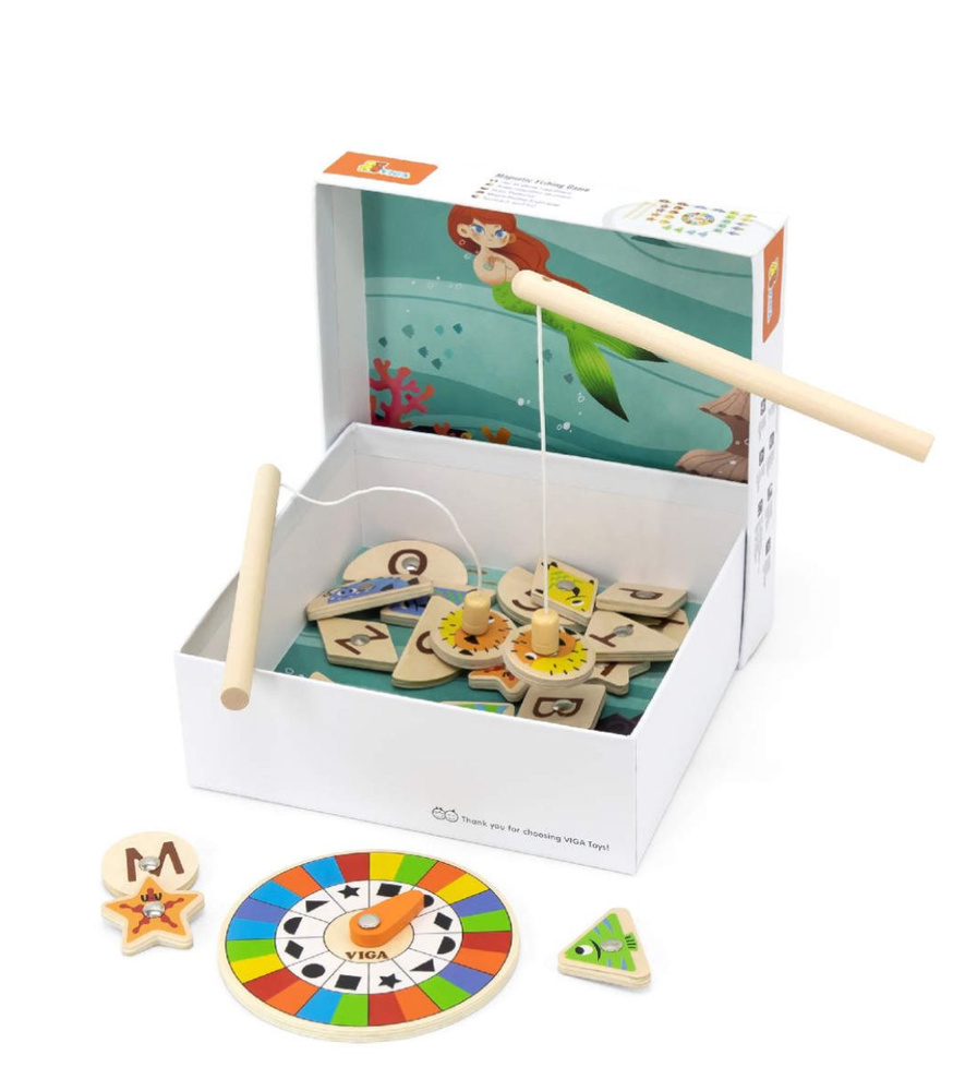 Игра 'Рыбалка' (30 предметов) магнитная в коробке вертушка,удочка(2 ...