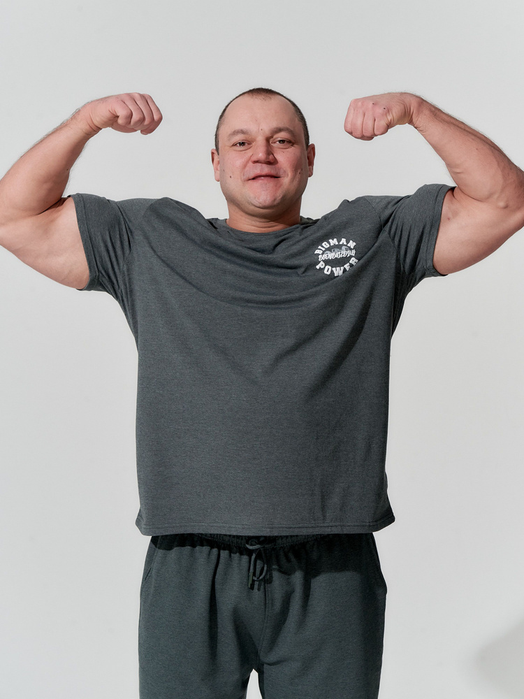 Футболка Мужской MR. BIGMAN Футболка хаки, темно-зеленый Короткий ...