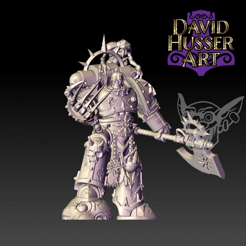 Миниатюра Warhammer 40000. Chaos Space Marines. Люгфт Гурон / Lugft ...