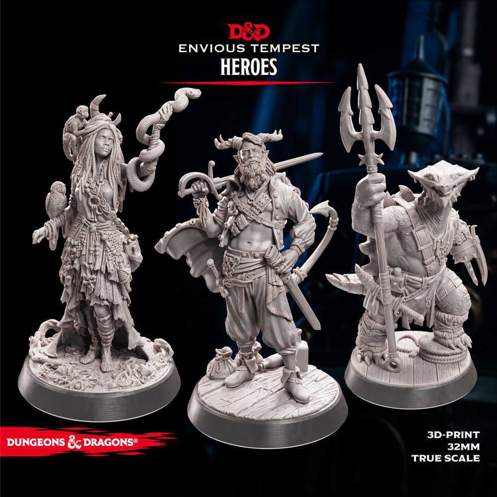 Набор миниатюр ДнД / DnD / Dungeons & Dragons Герои Envious Tempest ...