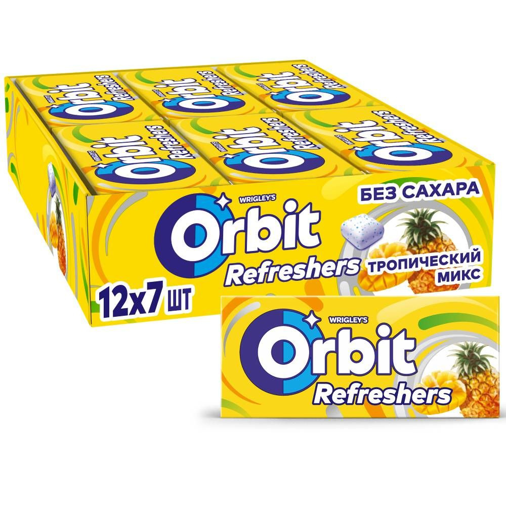 Жевательная резинка Orbit Refreshers освежающие кубики тропический вкус ...