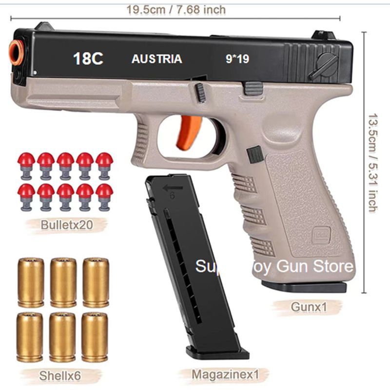 Glock G18 Новый автоматический игрушечный пистолет с гильзой, серийный ...