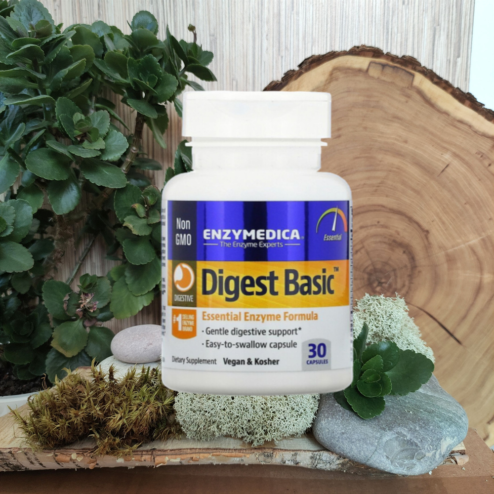 Пищевая добавка Формула основных ферментов (энзимы) Digest Basic от Enzymedica, 30 капсул ...