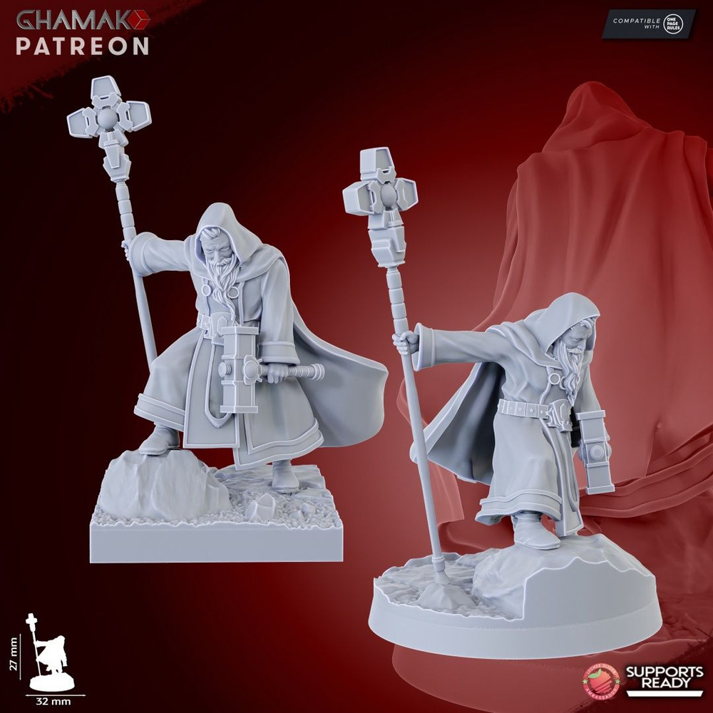 Миниатюра Warhammer Empire Wizard of the citadel 2 с круглой подставкой ...