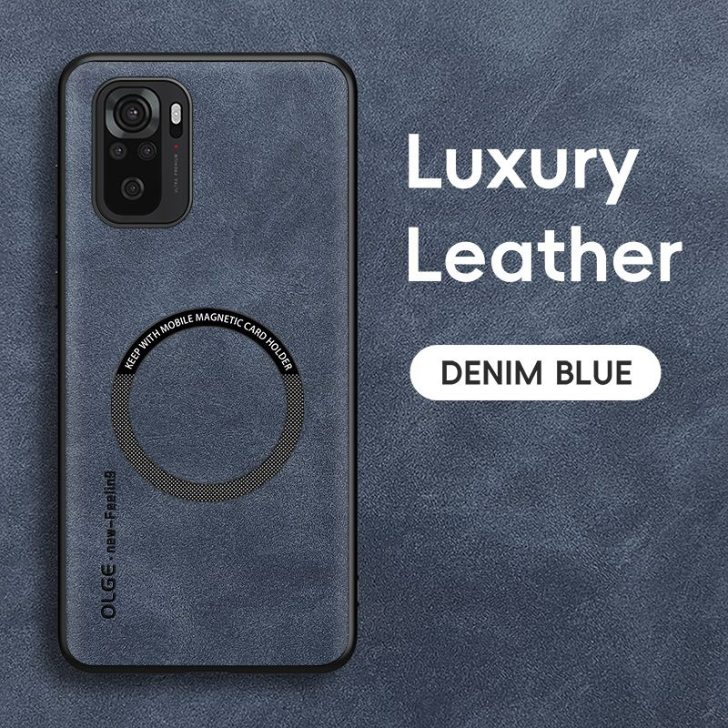 OLGE Роскошная кожа MagSafe чехол Для Xiaomi Redmi Note 10 4G / Note ...