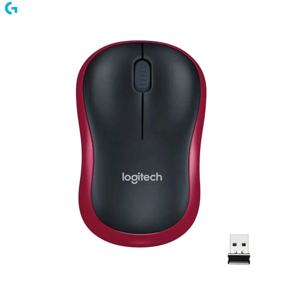 Мышь беспроводная Logitech беспроводная M185 , красный,910-002633 ...
