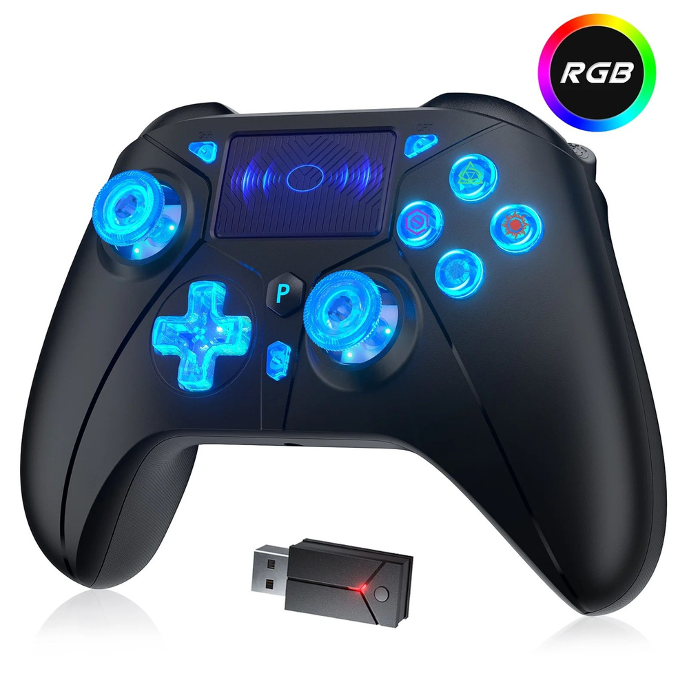 playstation 5 геймпад дуалсенс,ps5 с подсветкой,2.4g wireless controller gamepad(черный) купить ...