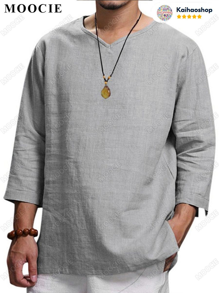 Лонгслив Мужской MOOCIE серый Три четверти, размер 56 Хлопок Повседневный купить c доставкой на ...