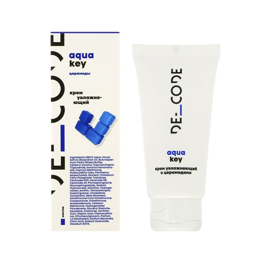 Крем для лица DE_CODE AQUA KEY увлажняющий с церамидами (для всех типов ...