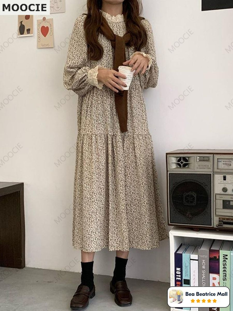 Платье Женский MOOCIE бежевый Повседневный Длинный Полиэфирное волокно, размер 46 купить c ...