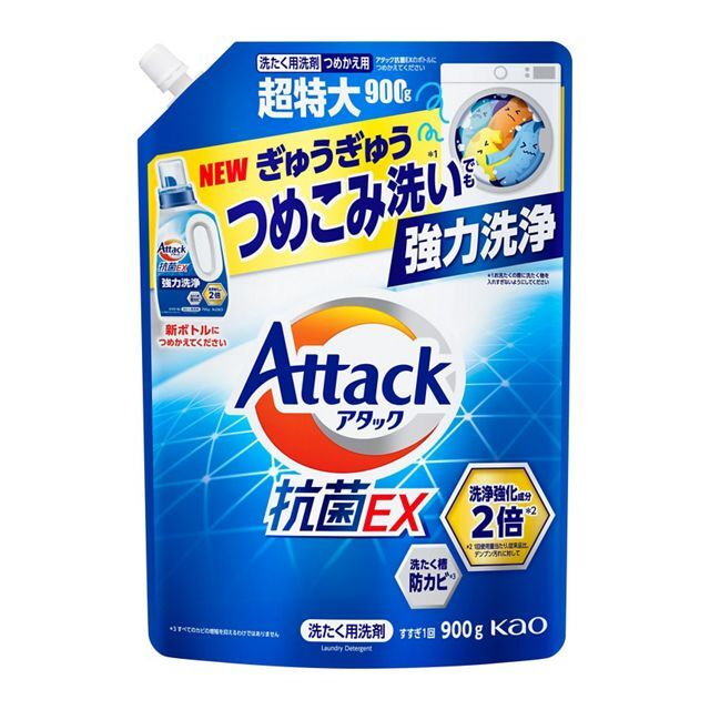 KAO Attack Antibacterial EX средство для стирки, cменный блок, 900 г купить на OZON по низкой ...