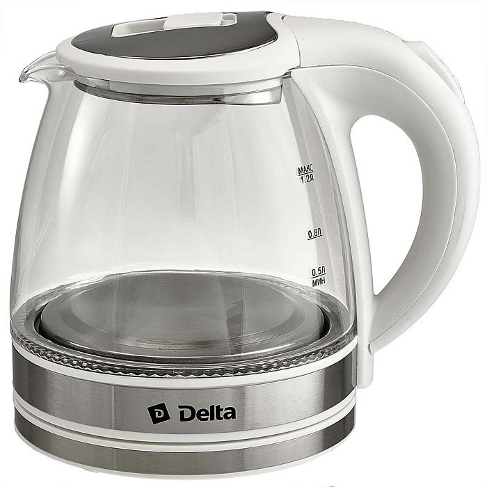 Чайник электрический DELTA DL-1121 корпус из жаропрочного стекла 1,2л ...