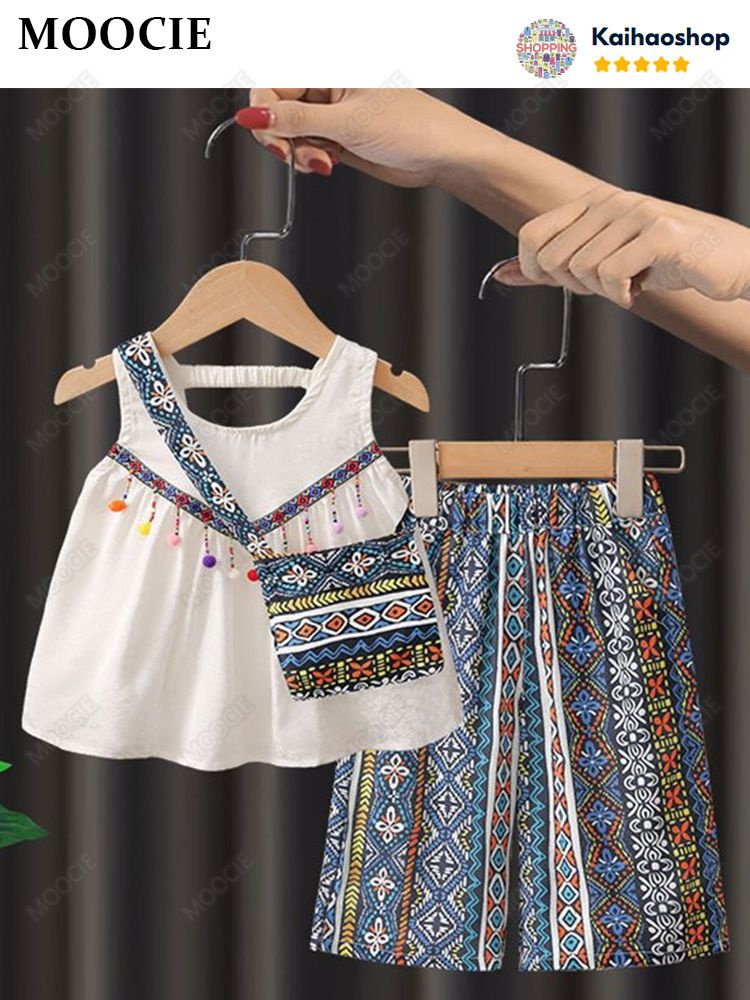 Комплект одежды Девочки, Мальчики MOOCIE Спортивный синий, размер 120 Политекс Орнамент Китай ...