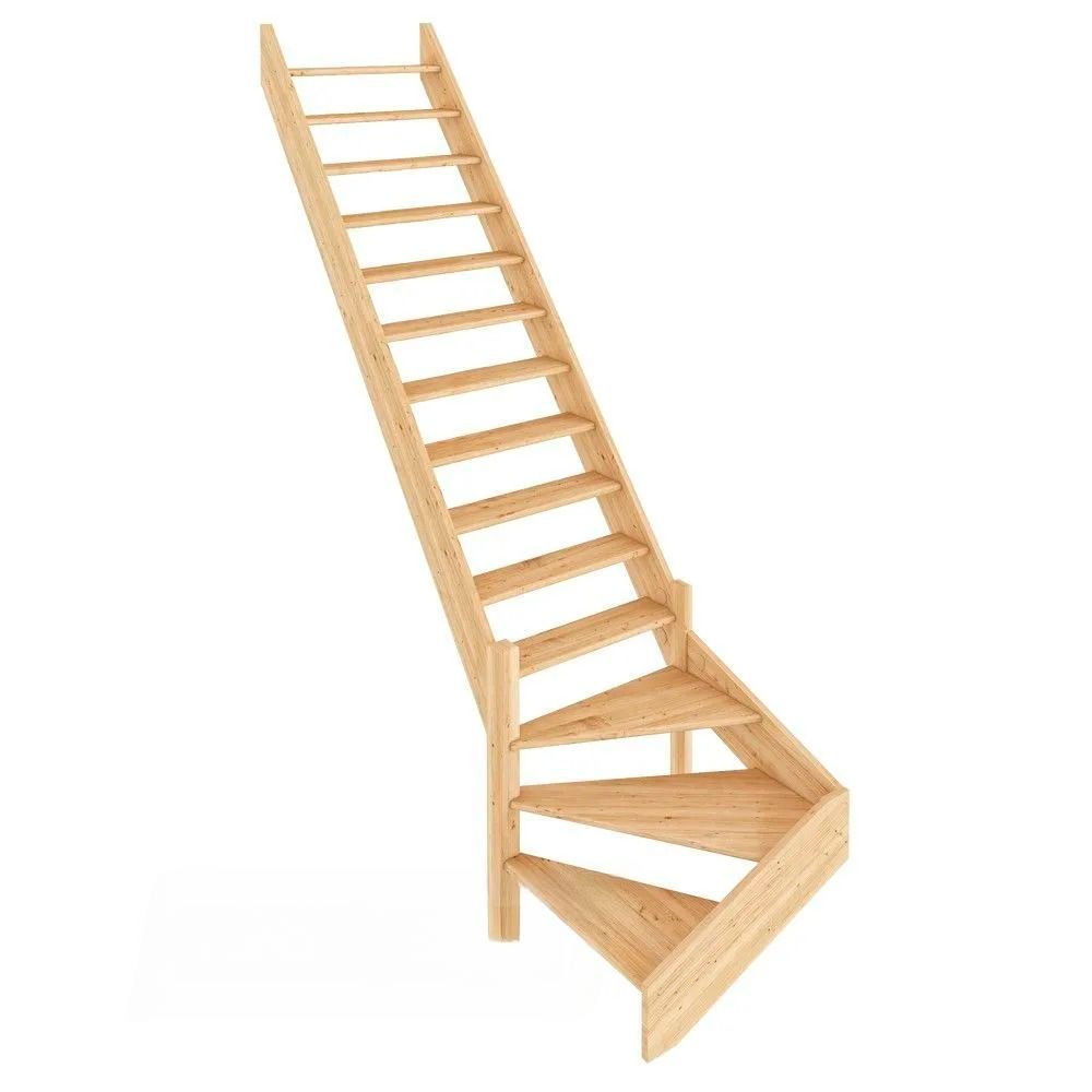 Лестница деревянная межэтажная "ЛC-14м Левая" без перил купить на OZON ...