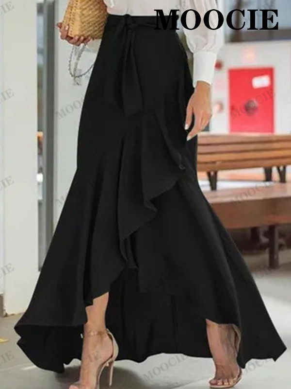 Юбка Женский MOOCIE черный графит Полиэфирное волокно, Спандекс, размер 56 Лето купить c ...