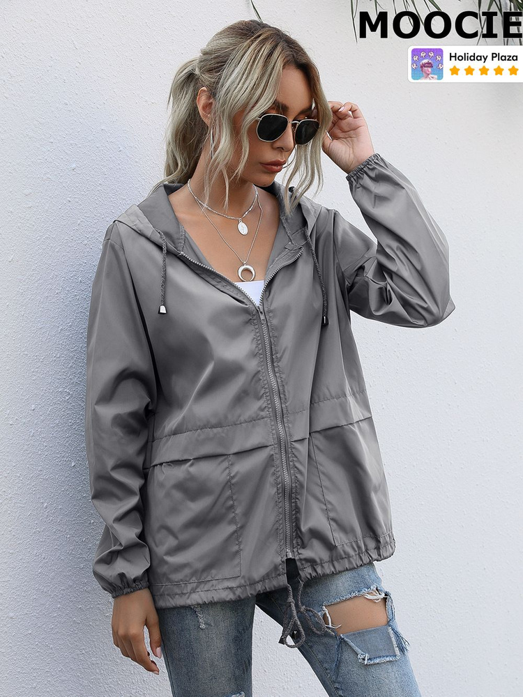 Ветровка Женский MOOCIE Манжеты темно-серый, размер 44 Длинный На любой сезон Китай купить c ...