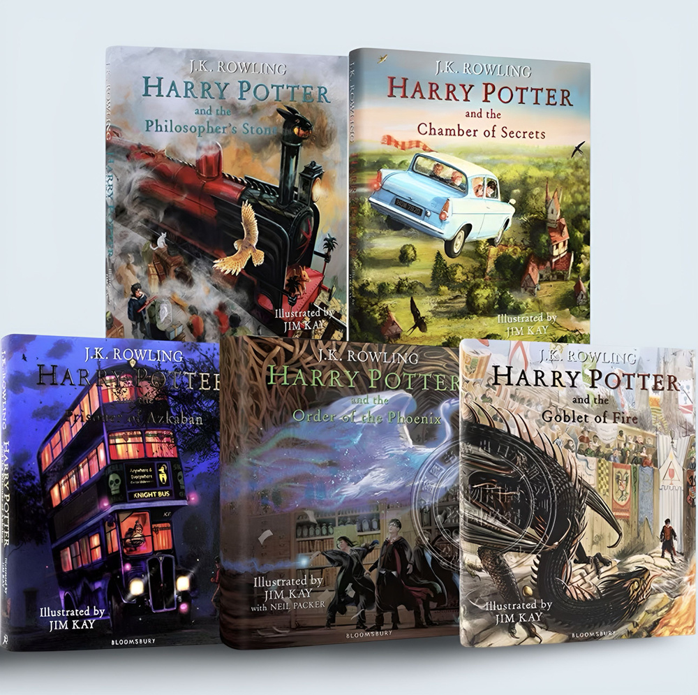 Harry Potter illustrated by Jim Kay на английском, Bloomsbury box set ...